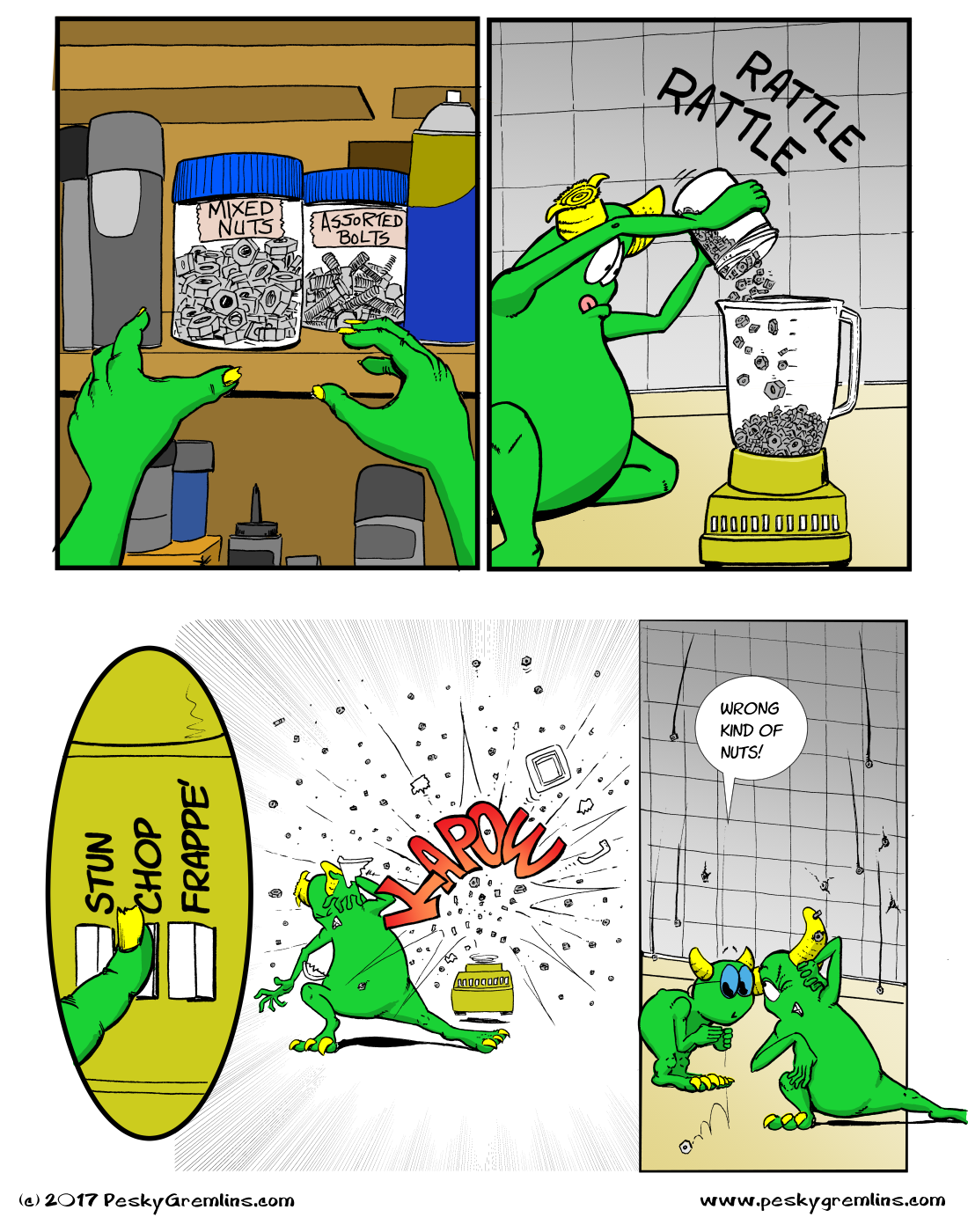 Pesky Gremlins Comic 250 – Chopped Nuts - Pesky Gremlins